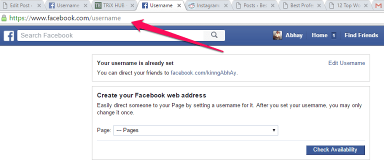 How to Change Facebook Profile & Page Username: TRiXHUB